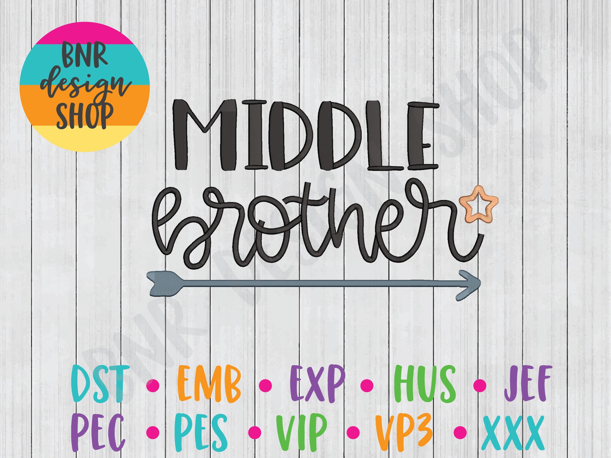 Big Brother Embroidery Middle Brother Little Brother - Etsy