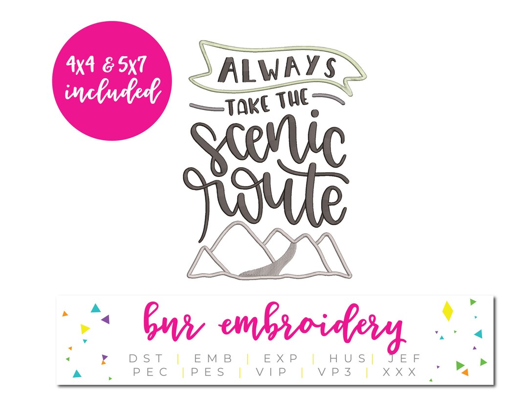 Travel Embroidery Design, Adventure Embroidery Design, Always Take the ...