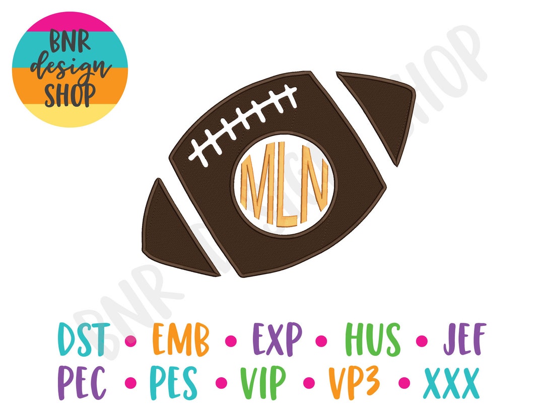 Football Monogram Embroidery Design and Football Embroidery for ...