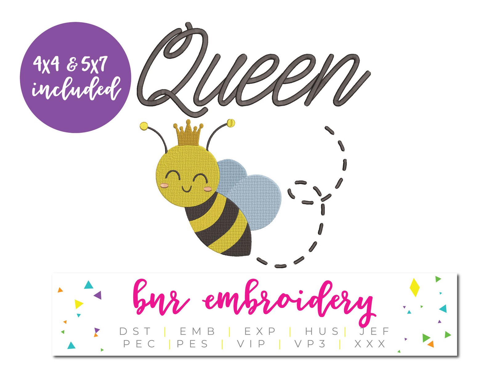 Queen Bee Embroidery Design Bee Embroidery Bumble Bee | Etsy