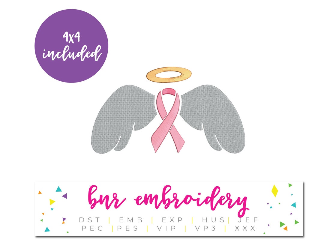 Breast Cancer Embroidery Design, Cancer Ribbon Embroidery File PES ...
