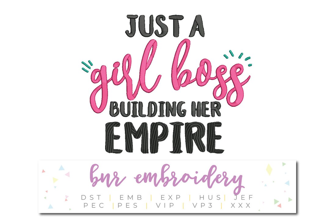 Girl Boss Machine Embroidery, Embroidery Design, Embroidery Pattern ...