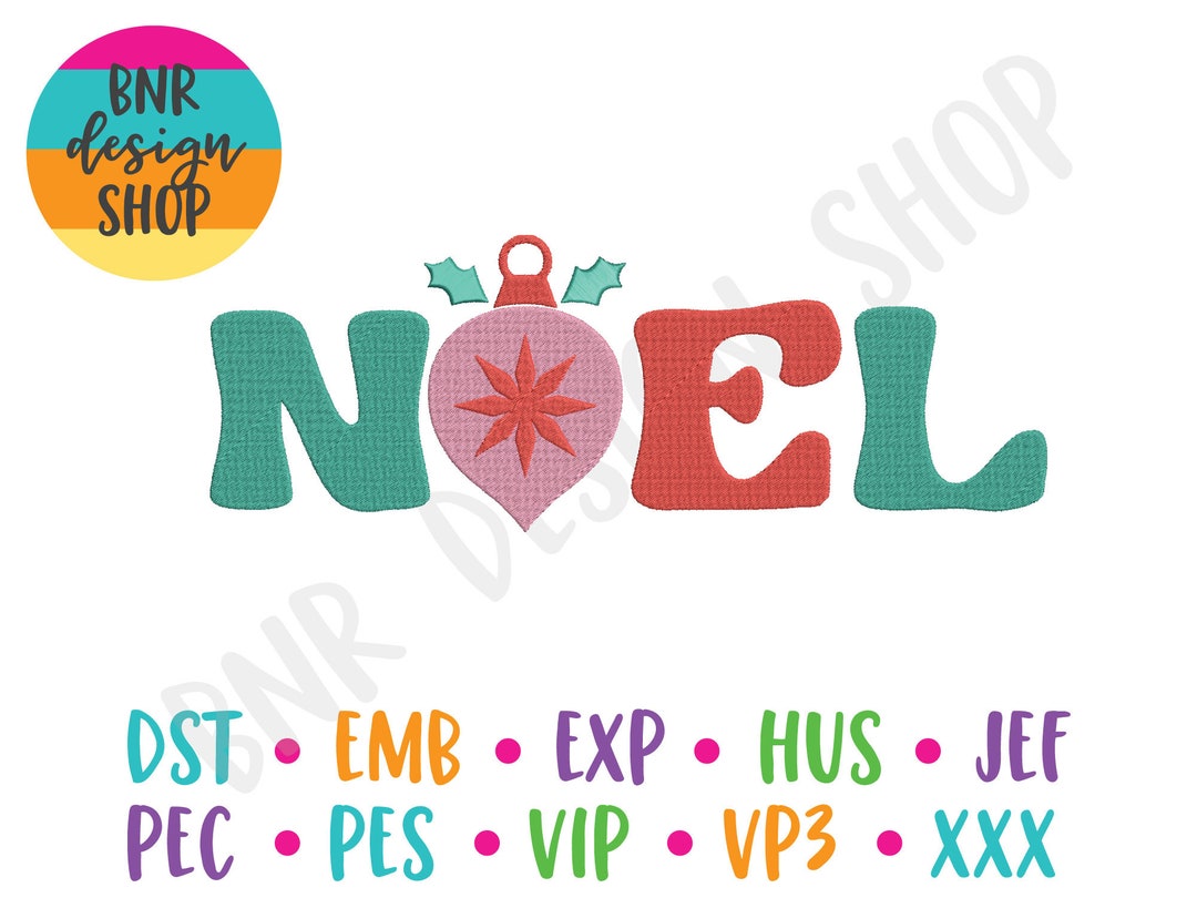 Retro Christmas Embroidery, 3 Sizes, Noel Embroidery Design, Embroidery ...