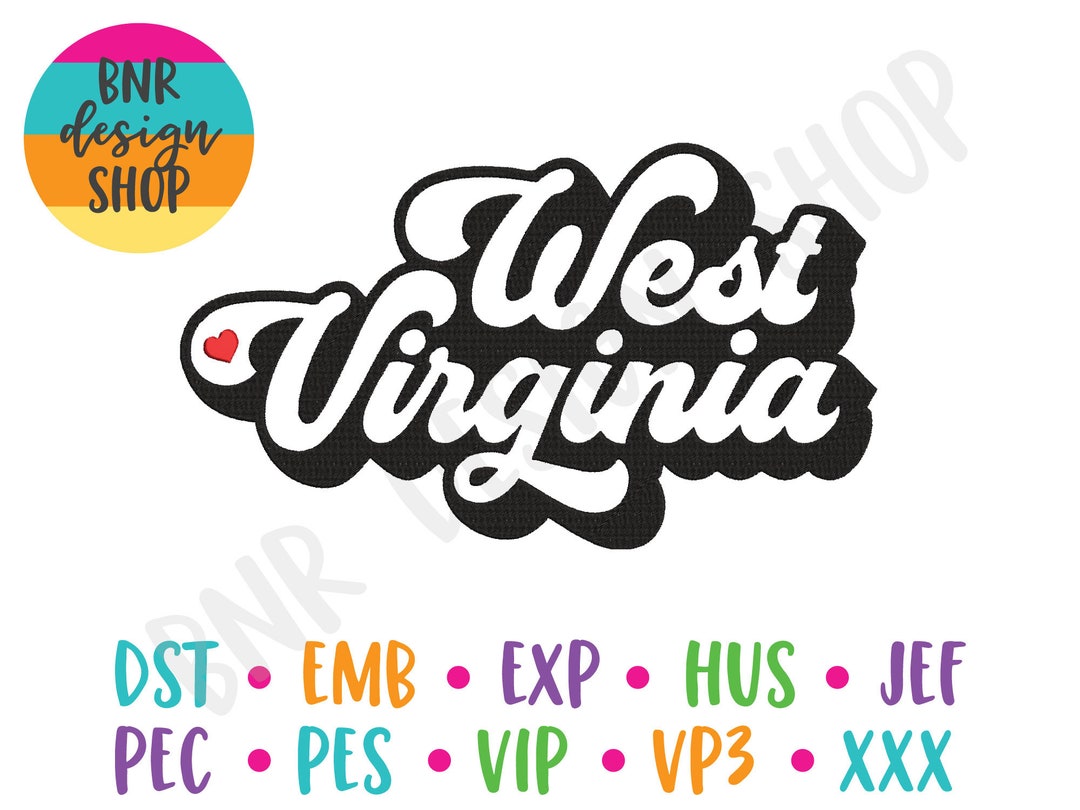 West Virginia Embroidery Design, 3 Sizes, Home Embroidery, Embroidery ...