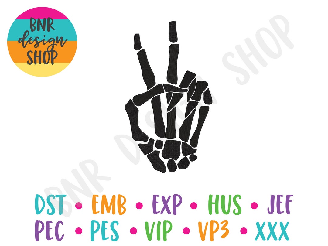 Skeleton Hand Embroidery Design for Halloween, Skeleton Embroidery File ...