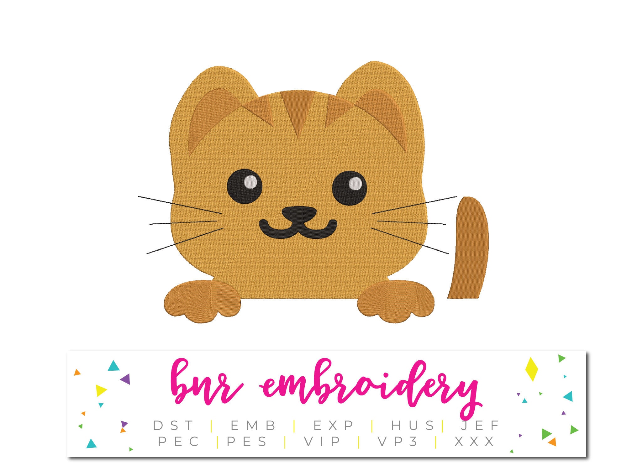 Cat Embroidery Design Pocket Topper Embroidery Design Animal | Etsy