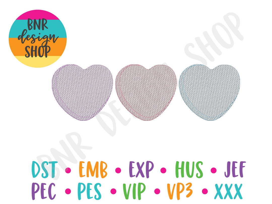 Candy Heart Embroidery Design for Valentines, Quick Stitch Embroidery ...