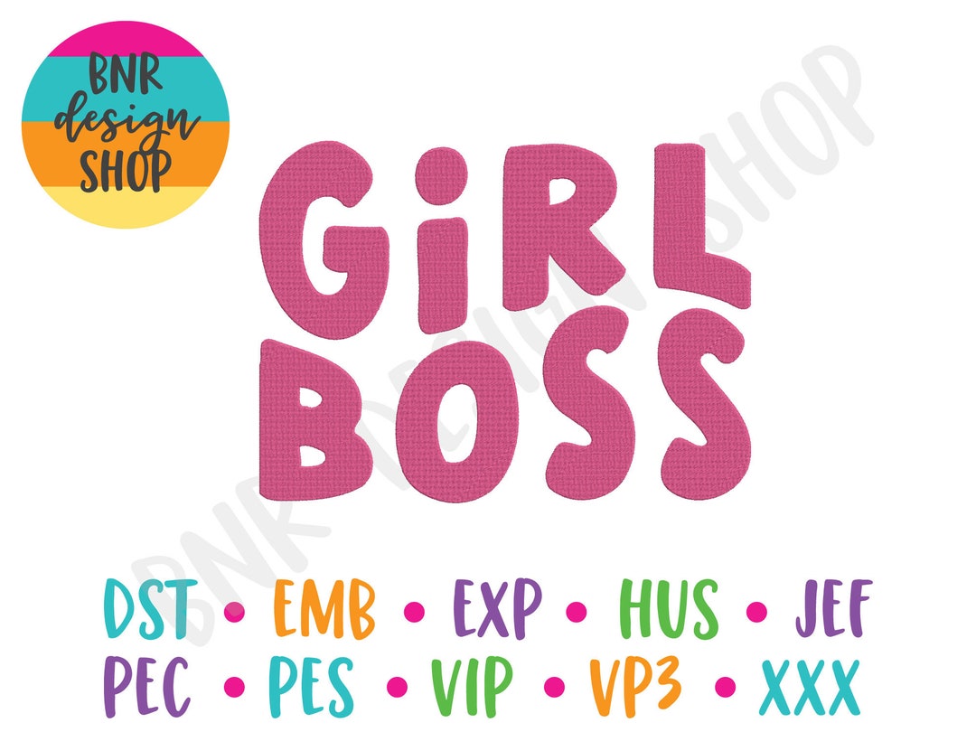 Girl Boss Embroidery Design, 3 Sizes, Feminist Embroidery, Embroidery ...
