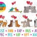 Valentine Animals Machine Embroidery Bundle, 6 Designs, Valentine ...