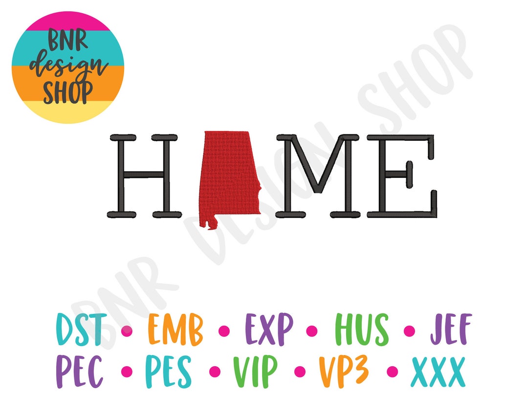 Alabama Embroidery Design, 4 Sizes, Home Embroidery, Embroidery Design ...