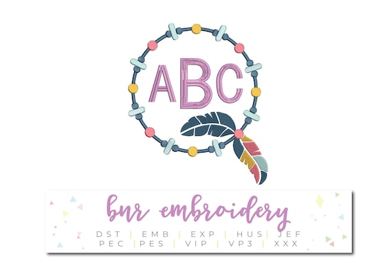 Boho Monogram Frame Embroidery Design Tribal Monogram - Etsy