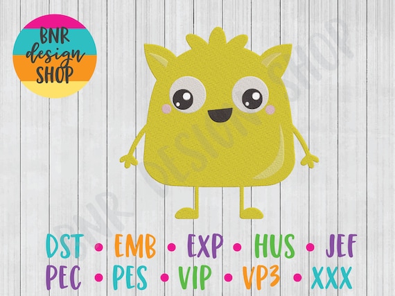 Monster Embroidery Design 2 Sizes Kids Machine Embroidery | Etsy
