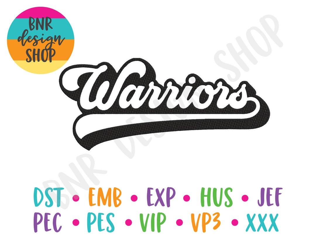 Warriors Embroidery Design, 3 Sizes, Embroidery Design, Embroidery ...