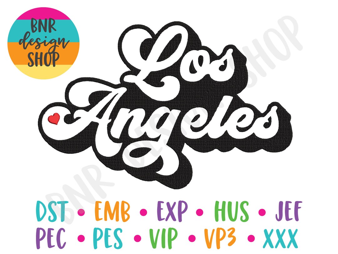 Los Angeles Embroidery Design, 3 Sizes, Home Embroidery, Embroidery ...