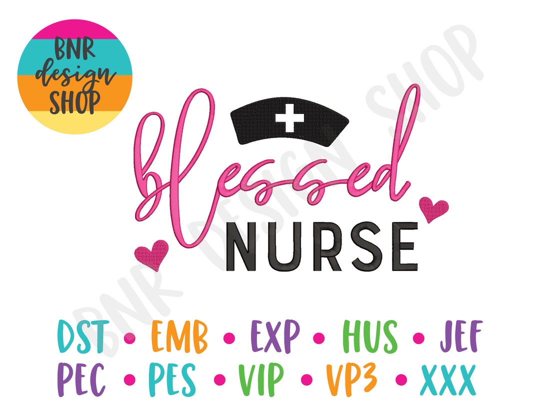 Nurse Embroidery Designs for Nurse, Registered Nurse Embroidery Design ...