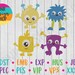 Monster Embroidery Bundle, 9 Designs, Kids Machine Embroidery Design ...