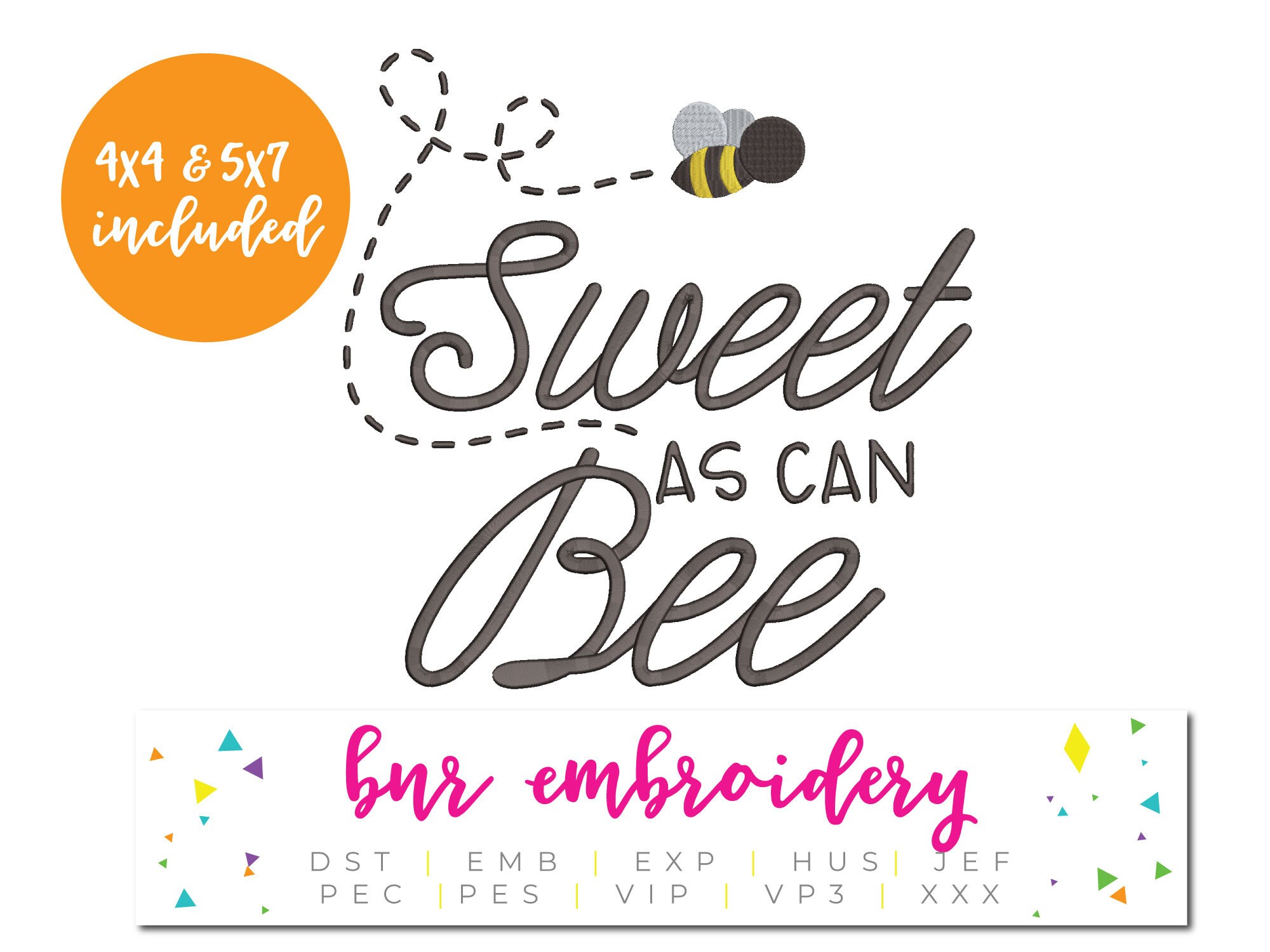 Bee Embroidery Design Sweet as Can Bee Embroidery Baby - Etsy