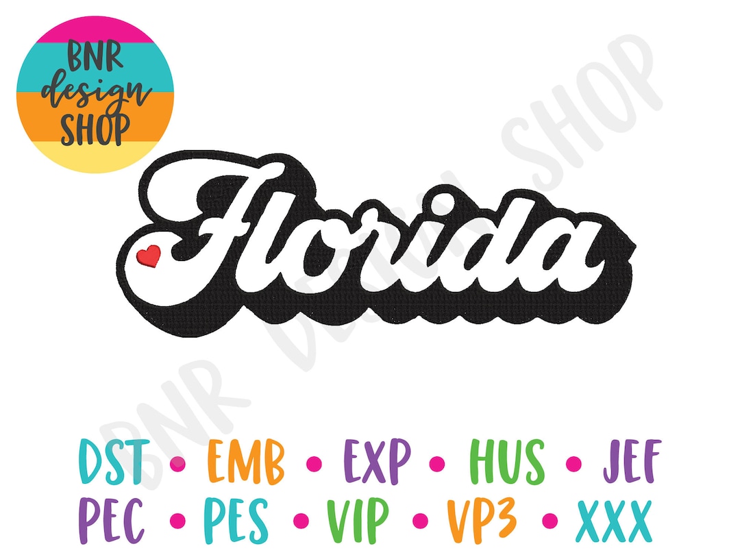 Florida Embroidery Design, 3 Sizes, Home Embroidery, Embroidery Design ...