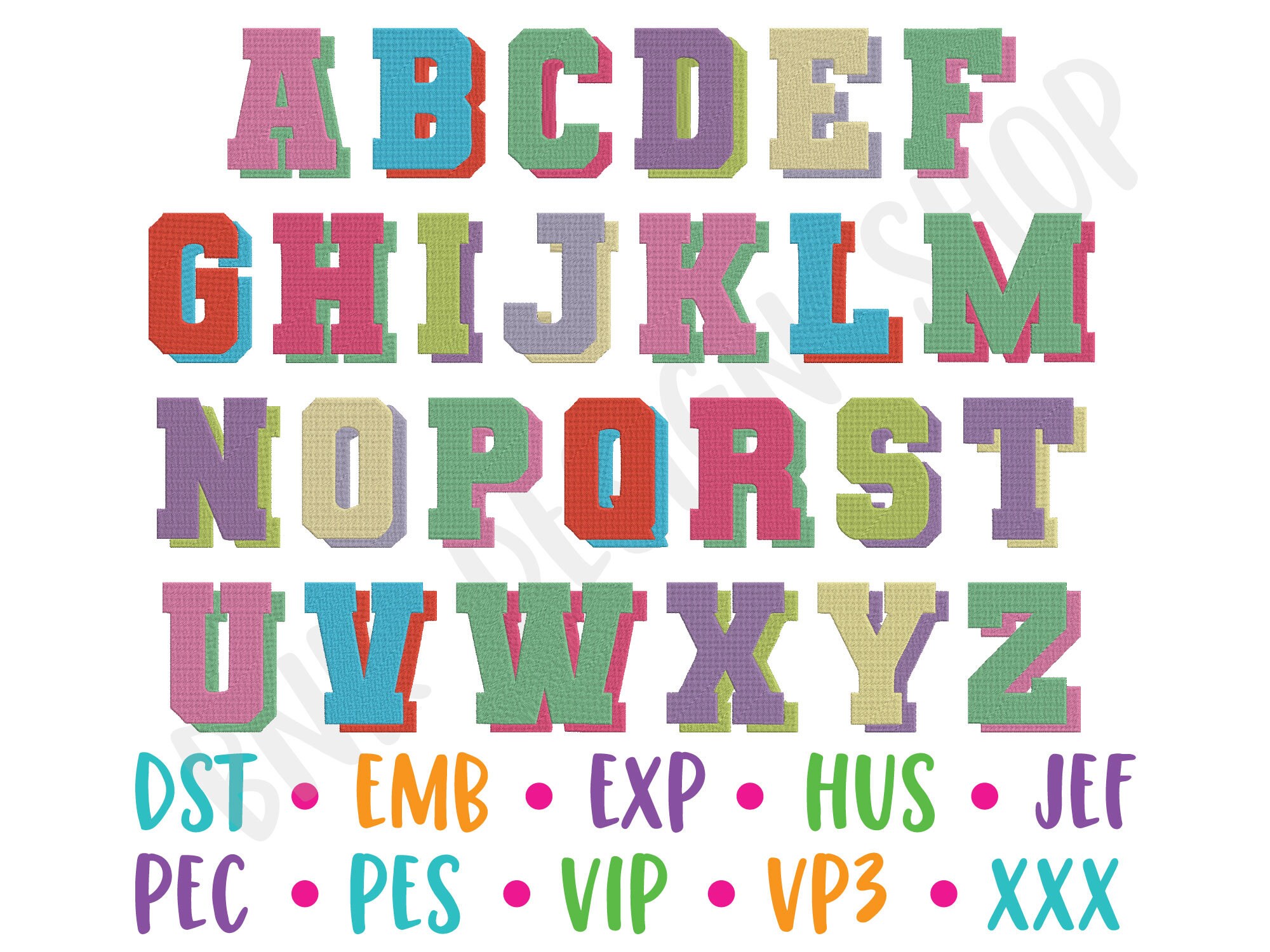 Varsity Embroidery Font Design Athletic BX Fonts for Machine - Etsy