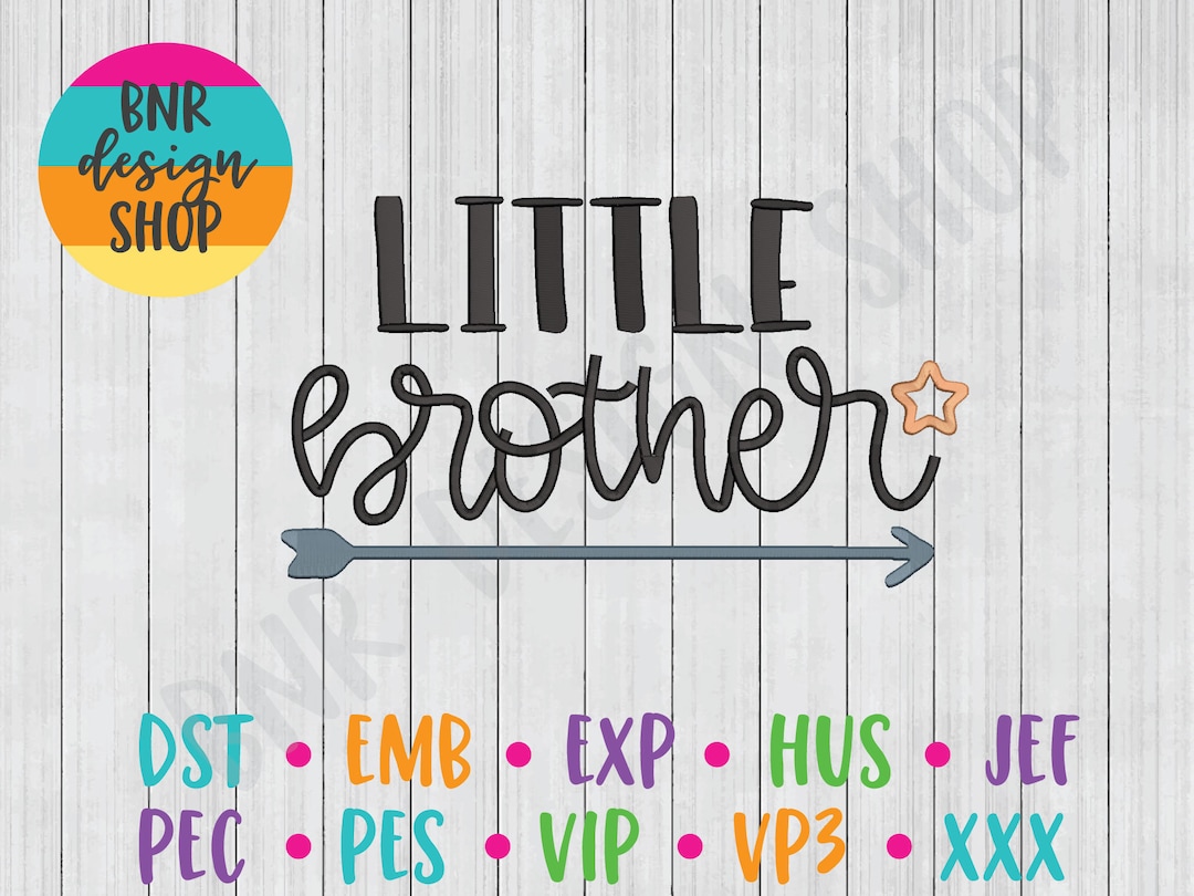 Little Brother Embroidery Design for Boys, Brother Embroidery Design ...
