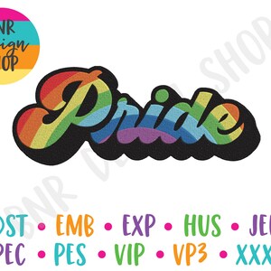 Pride Embroidery Bundle, 7 Designs, Rainbow Embroidery, Machine ...