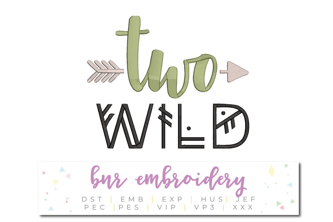Two Wild Machine Embroidery Design, Baby Embroidery Design, Tribal ...