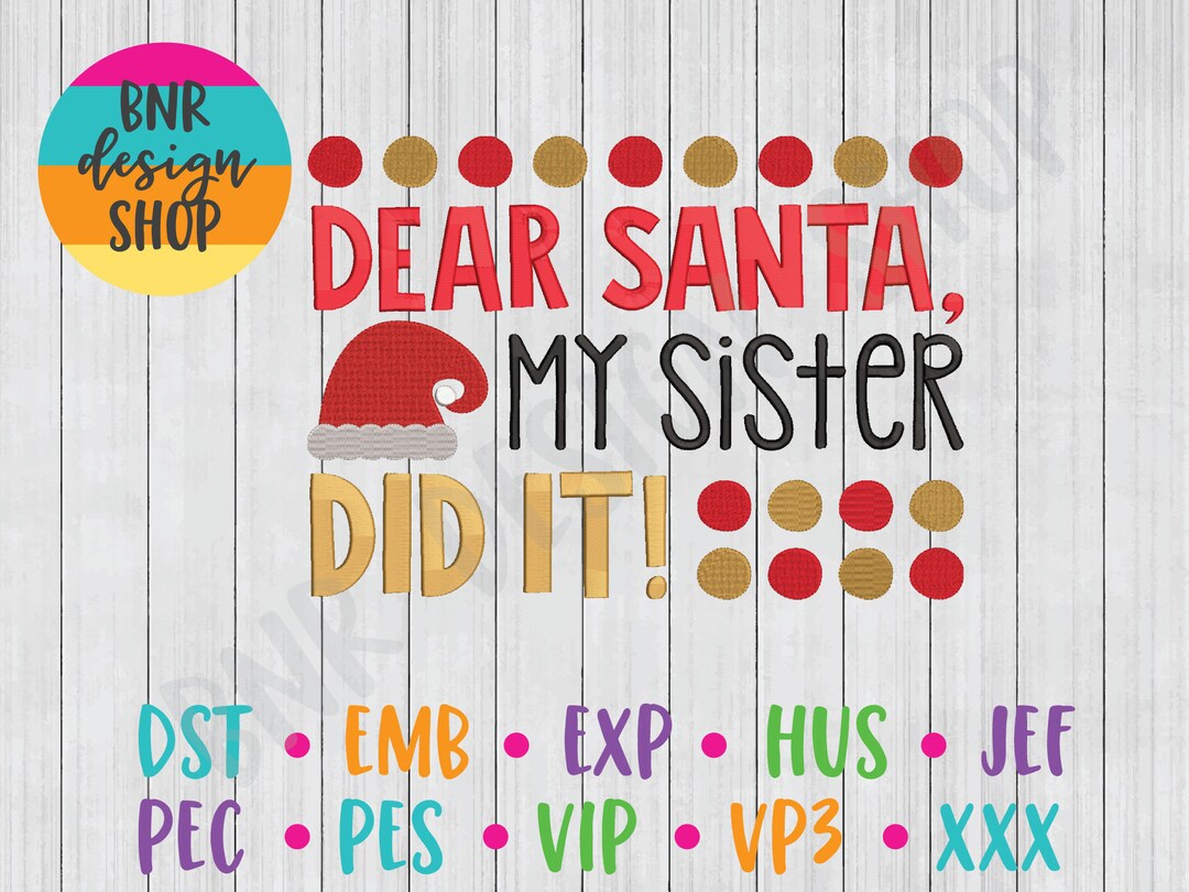 Christmas Embroidery, 3 Sizes, Dear Santa, Embroidery Design ...