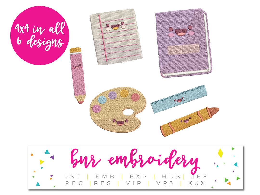 School Embroidery Designs, Back to School Embroidery Design, School ...