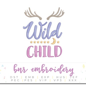 Wild Child Machine Embroidery Design, Embroidery, Baby Embroidery ...