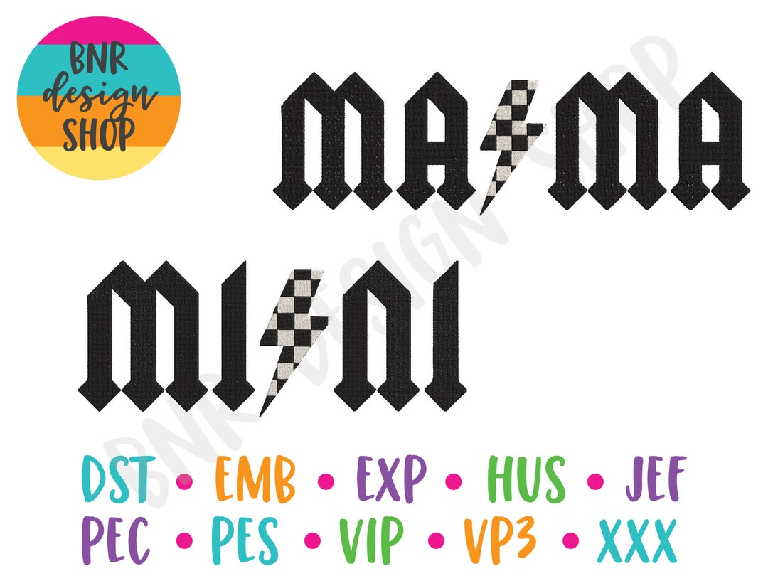 Mama and Mini Embroidery Design, Mama Embroidery File Mini, Mini ...