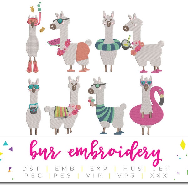 Llama Embroidery Design - Etsy