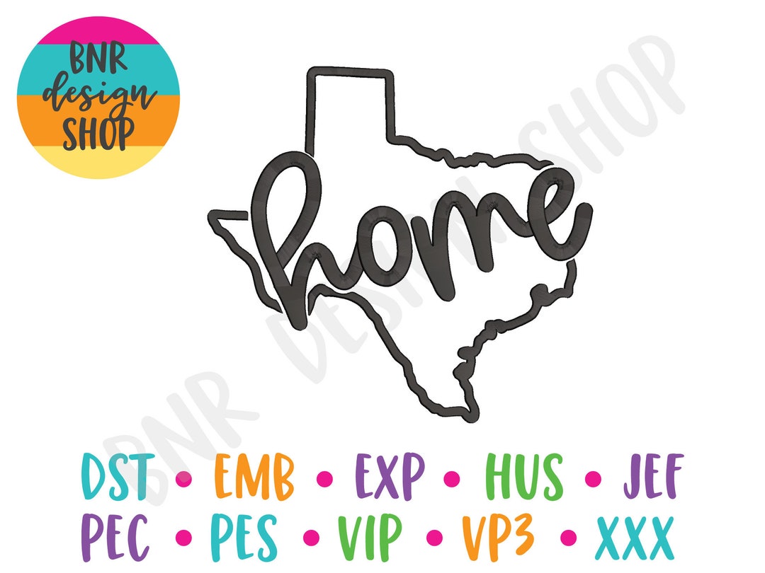 Texas Embroidery Design, 3 Sizes, Home Embroidery, Embroidery Design ...