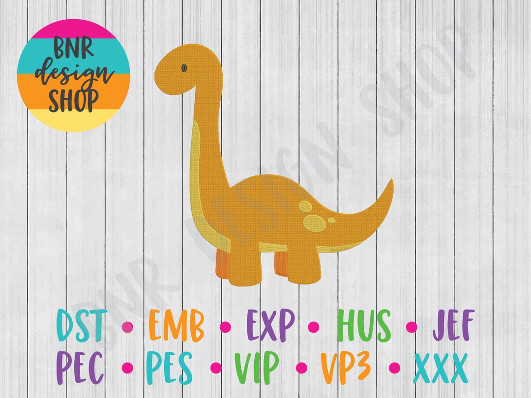 Dinosaur Embroidery, 2 Sizes, Brontosaurus Machine Embroidery Design ...