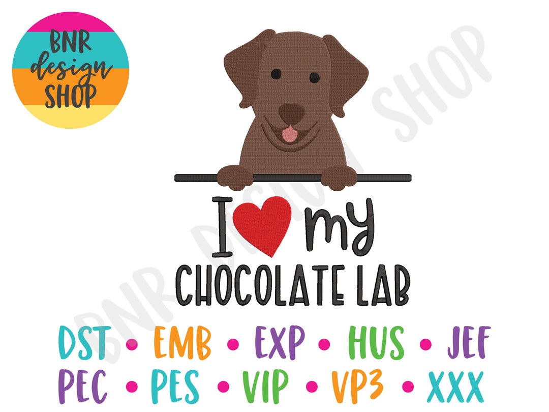 Dog Mom Embroidery Design, Chocolate Lab Embroidery, 2 Sizes, Dog ...