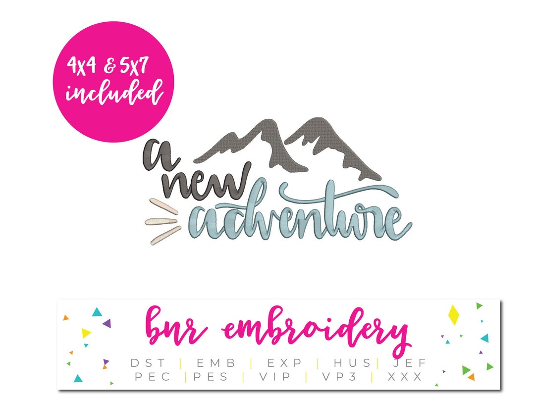 Adventure Embroidery Design, 2 Sizes, Camping Embroidery Design ...