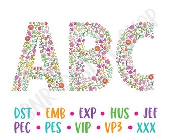 SCRIPT SPLIT MONOGRAM Embroidery Font Design Two Sizes 4inch - Etsy