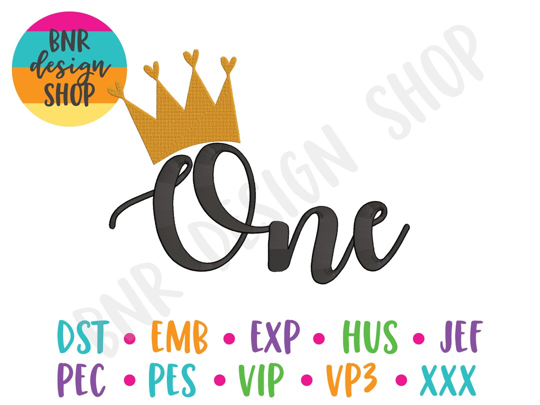 First Birthday Embroidery Design for Baby, One Embroidery Designs for ...