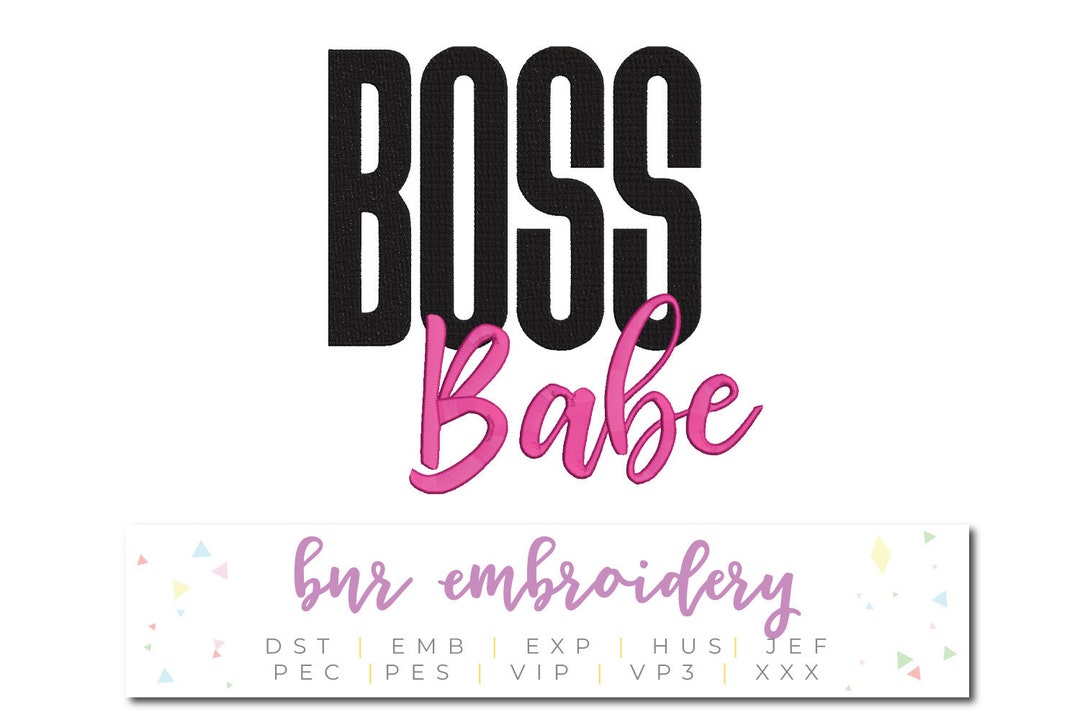 Boss Babe Embroidery, 2 Sizes, Girl Boss Machine Embroidery Design ...