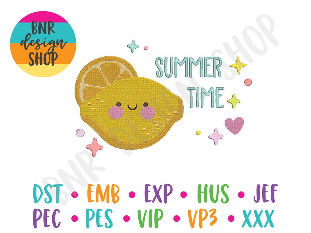 Summer Time Embroidery Design, Summer Embroidery, Machine Embroidery ...