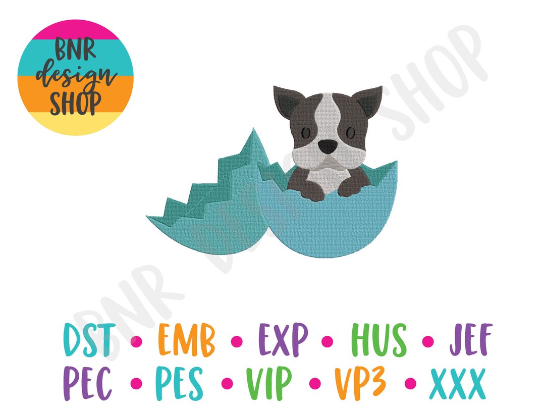 Easter Embroidery Design, Dog Embroidery, Puppy Embroidery Design ...