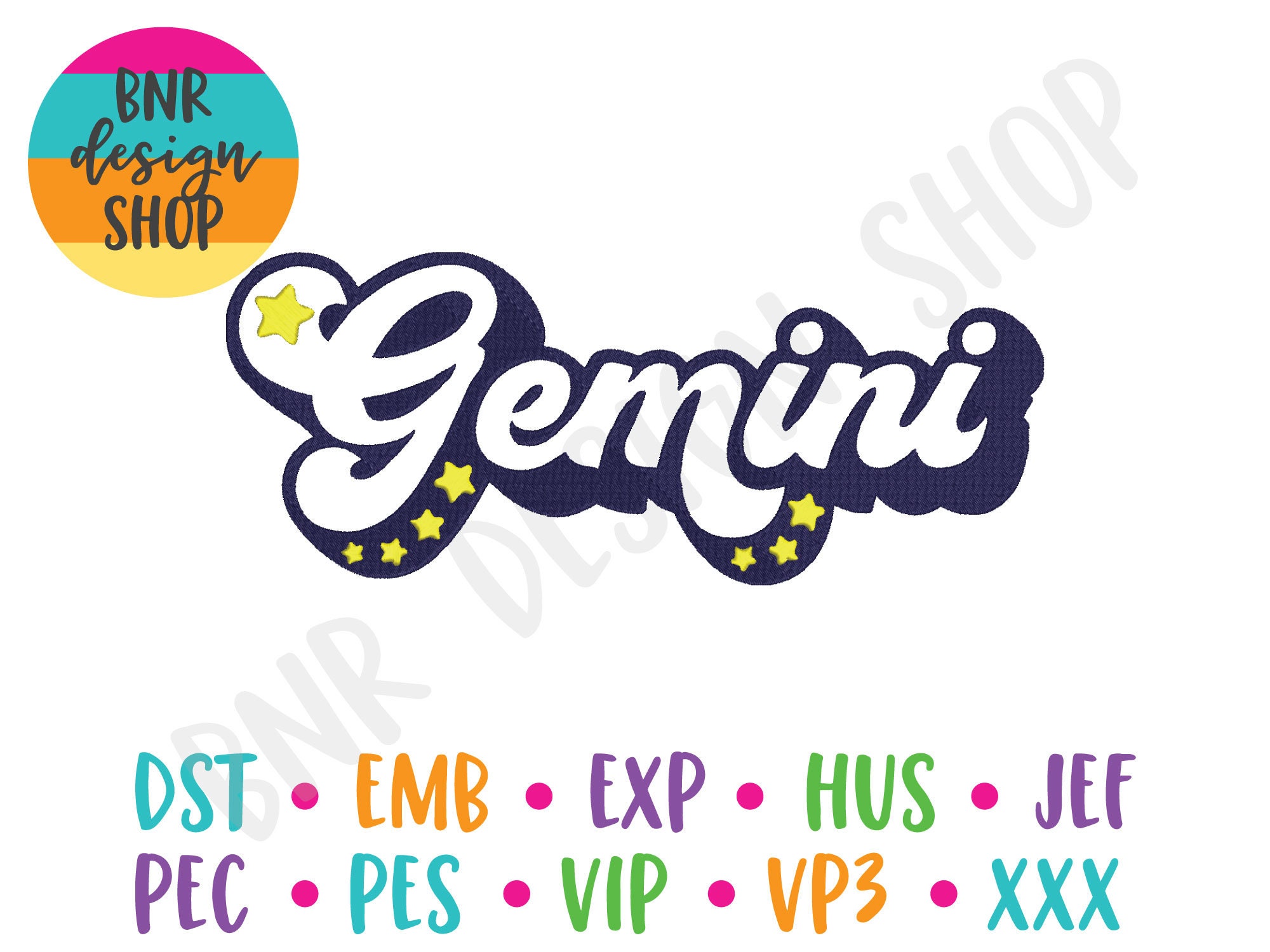 Gemini Embroidery Design Zodiac Sign Embroidery Designs for - Etsy