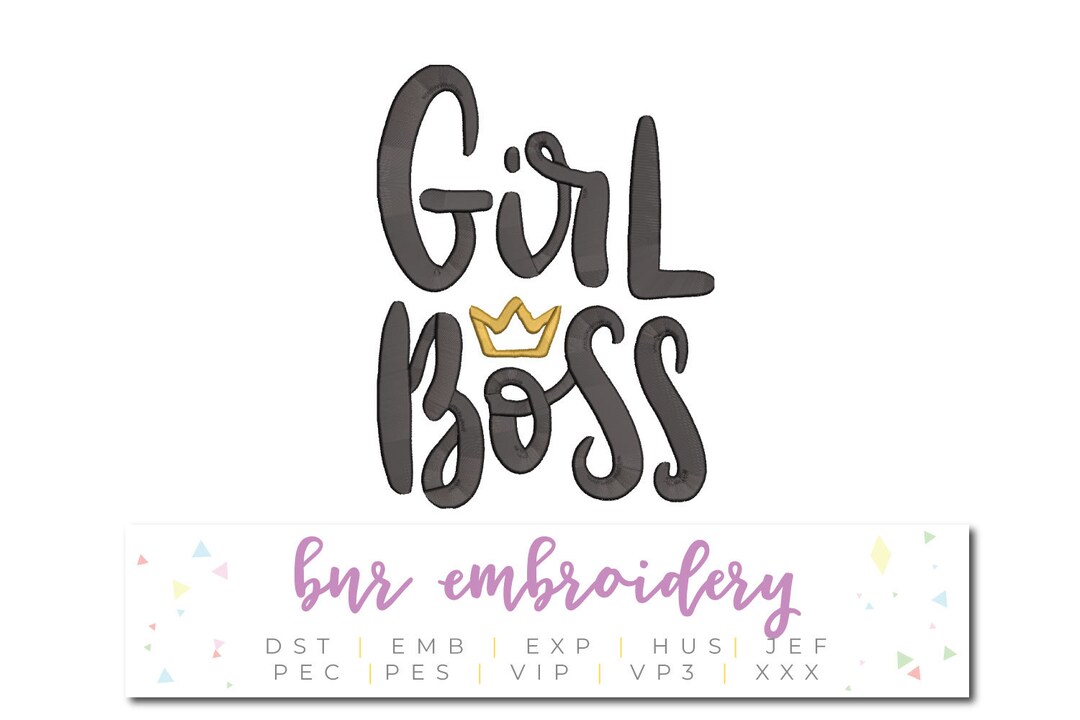 Girl Boss Machine Embroidery Design, Feminist Embroidery, Embroidery ...