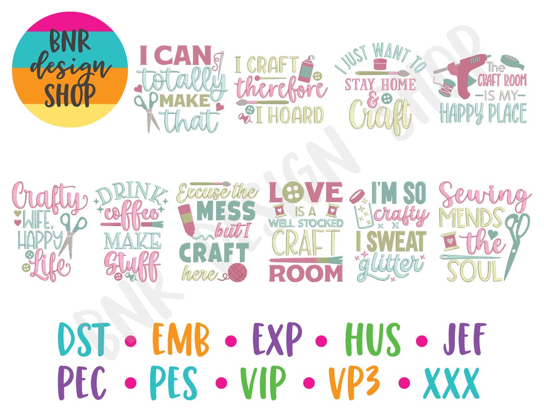 Crafting Embroidery Designs, 10 Designs, Sewing Room Embroidery Design ...
