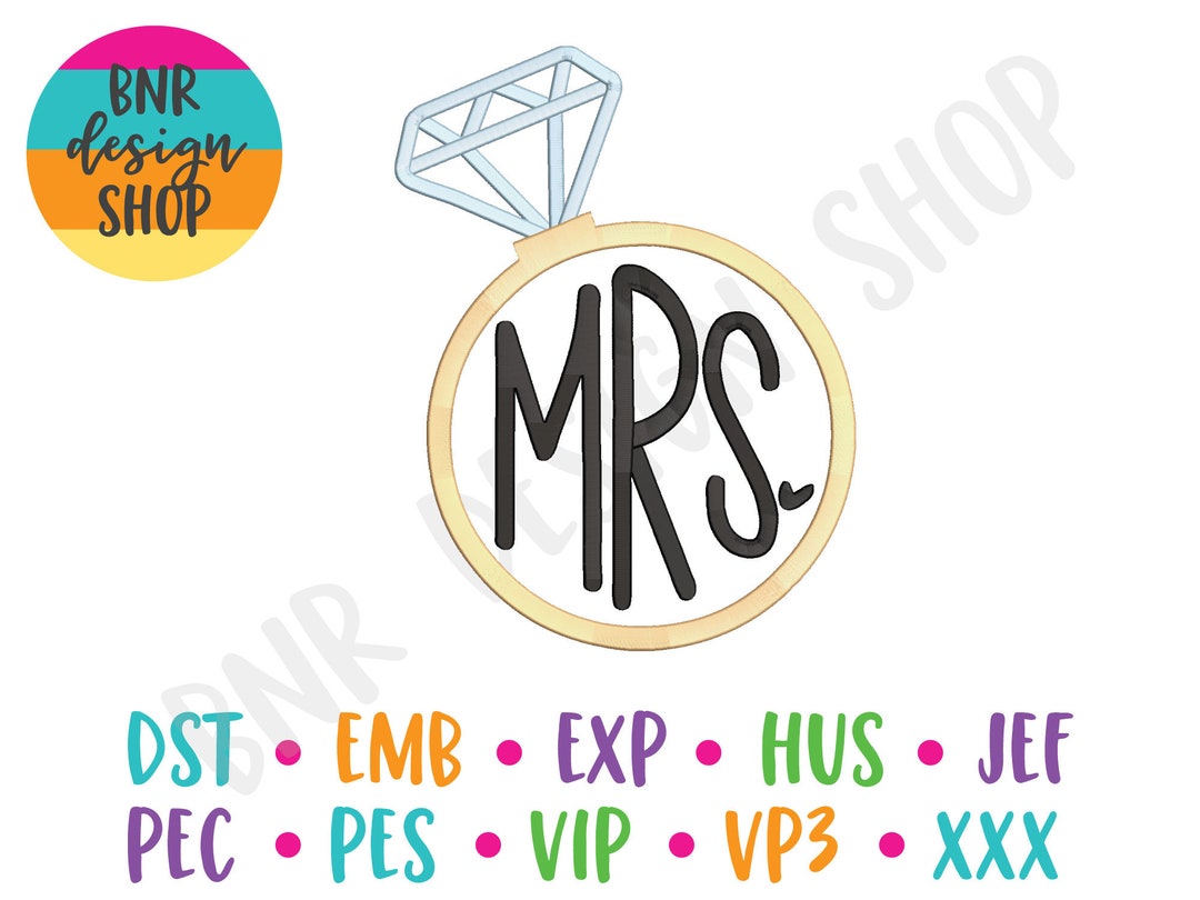 Mrs Embroidery Design, Embroidery Pattern Wedding Embroidery, Bride ...