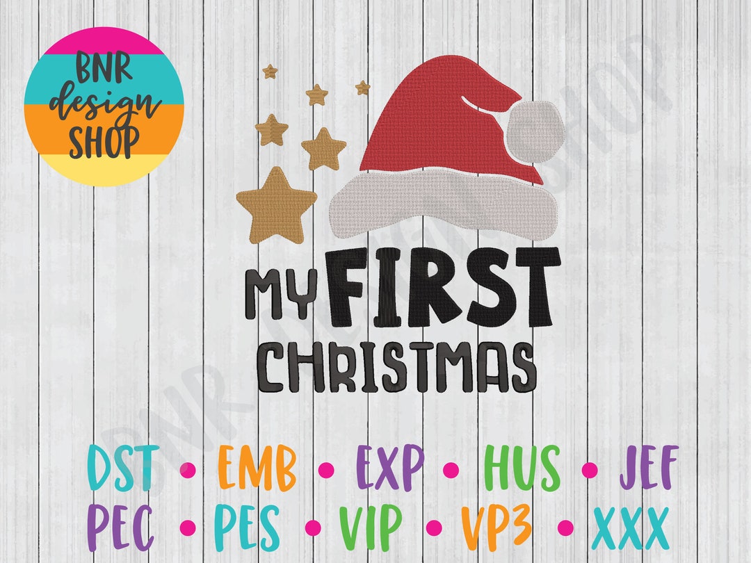 My First Christmas Embroidery Design, 2 Sizes, Christmas Machine ...