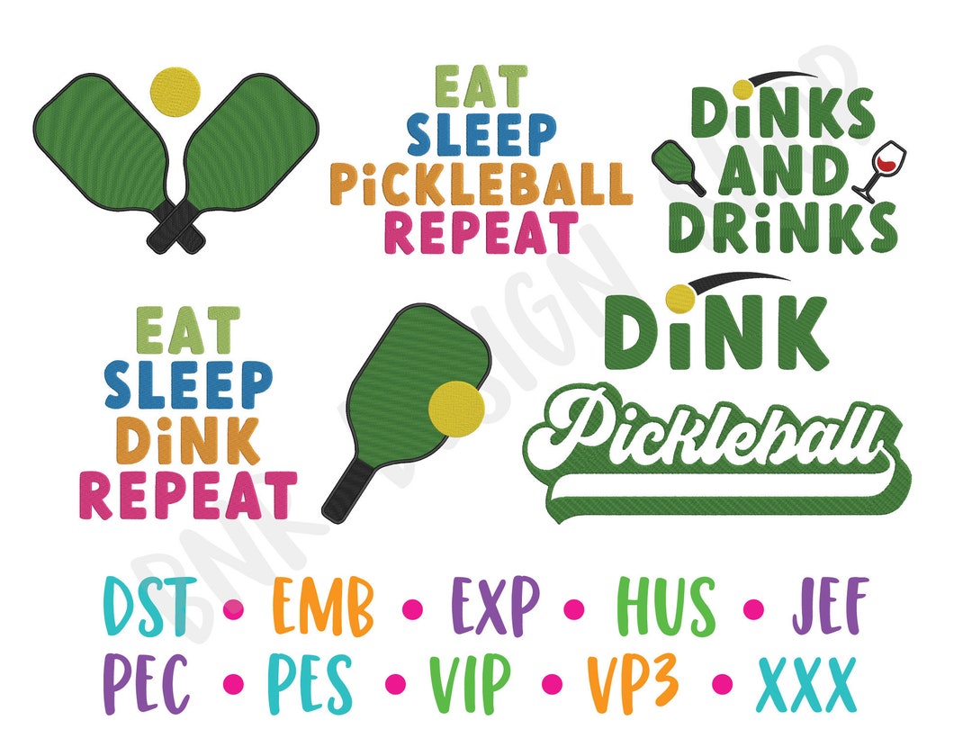 Pickleball Embroidery Designs for Machine, Embroidery Files Pickleball ...