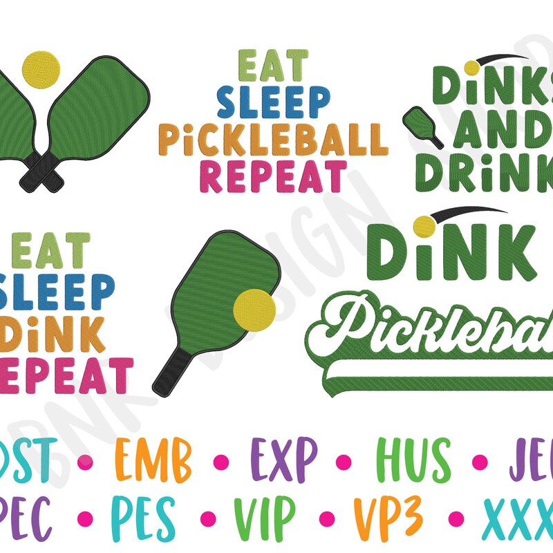 Pickleball Embroidery Designs - Etsy
