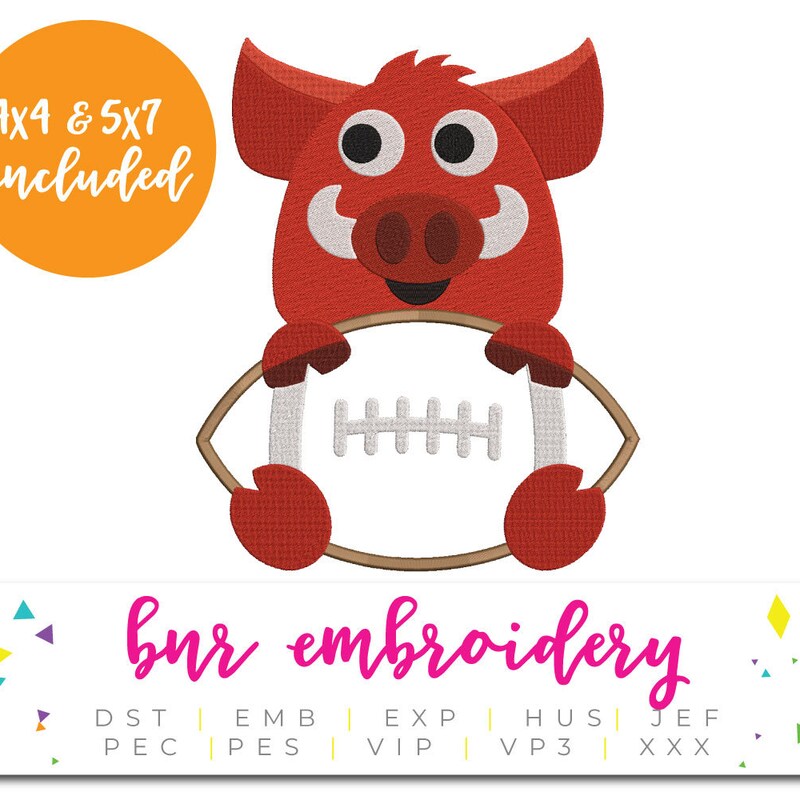 Razorback Applique - Etsy