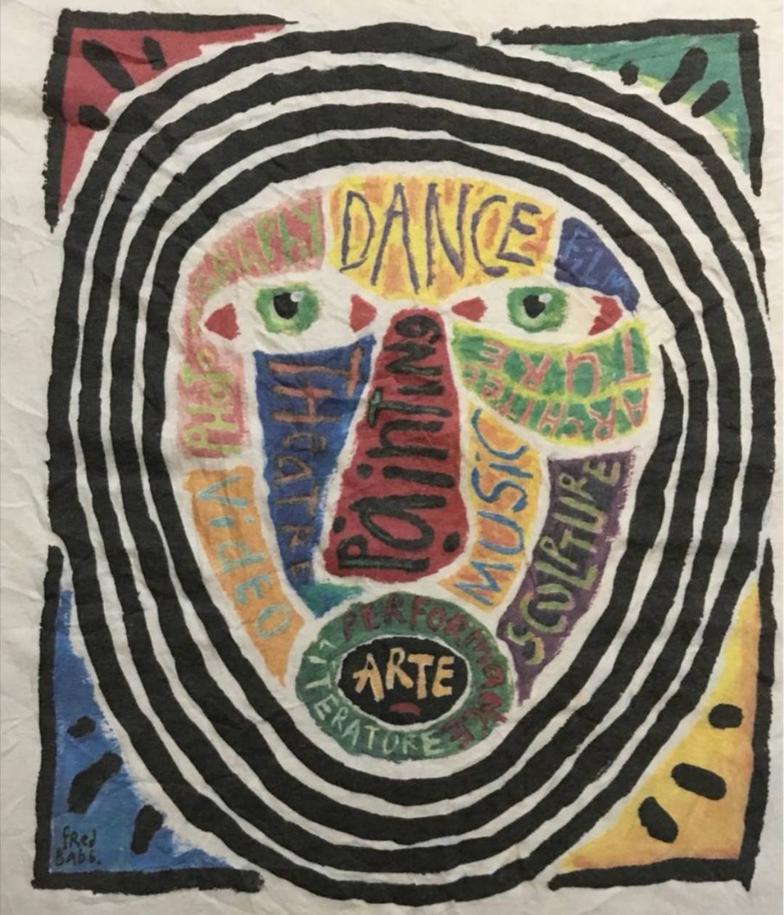 Vintage 90s Fred Babb Artwork T Shirt Pop Art Jackson Pollock - Etsy