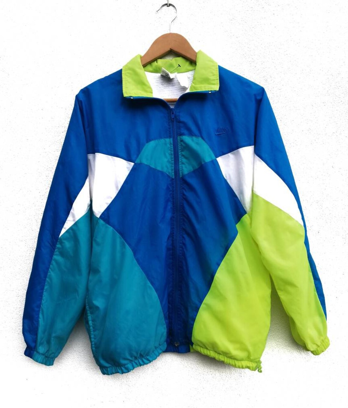 Vintage 90's Nike Multicolour Colour Block Neon Trainer Jacket ...